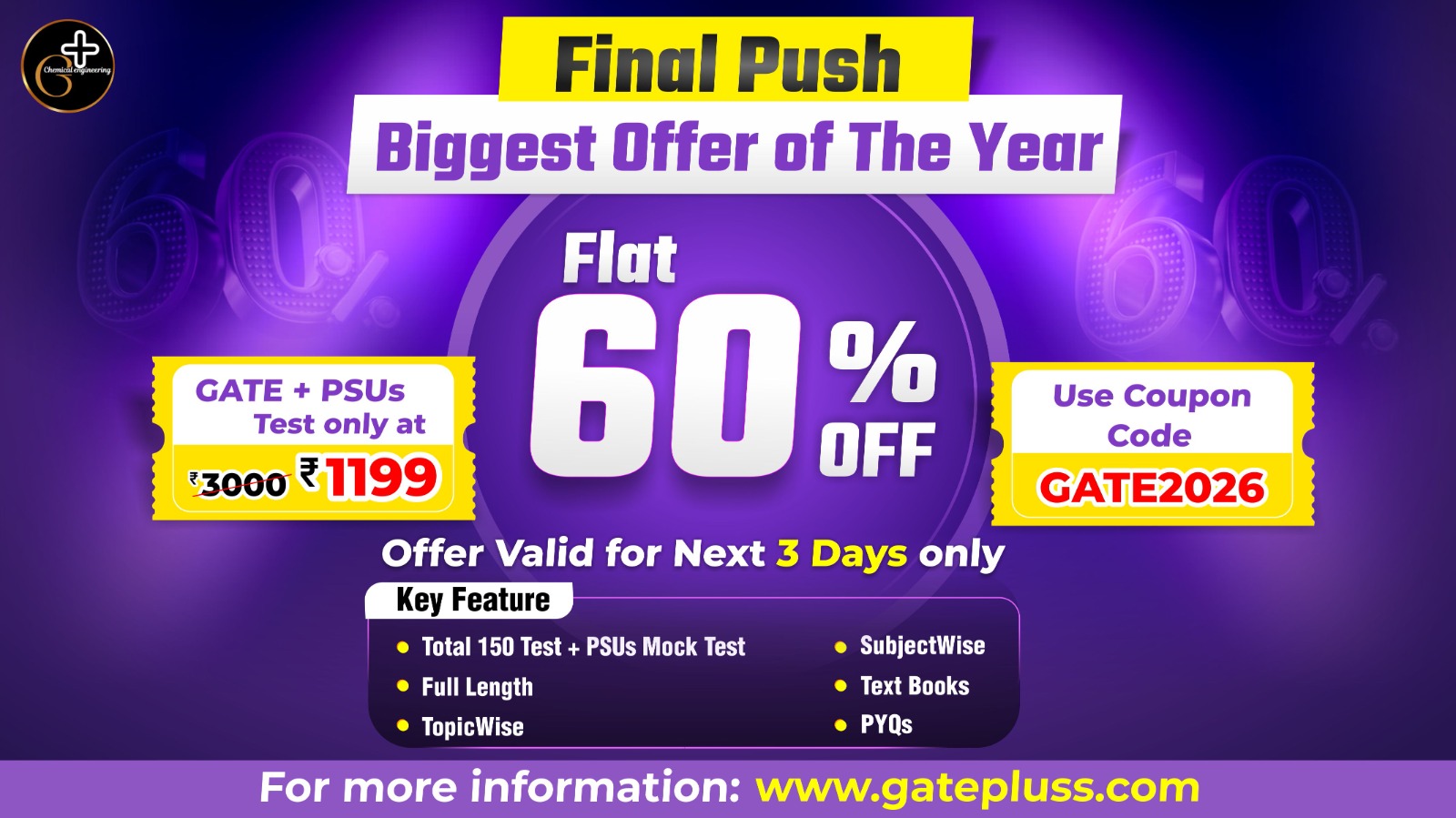 GatePlus - GATE 2026 Chemical Test Series by Manish Sir & MR Sir